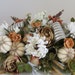 Fall White Mums Centerpiece, Mums and Peonies Fall Arrangement, Beige ...