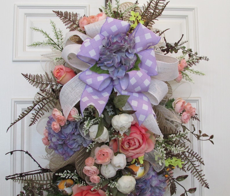 Spring Floral Swag Spring Home Decor Swag Mother's Day - Etsy