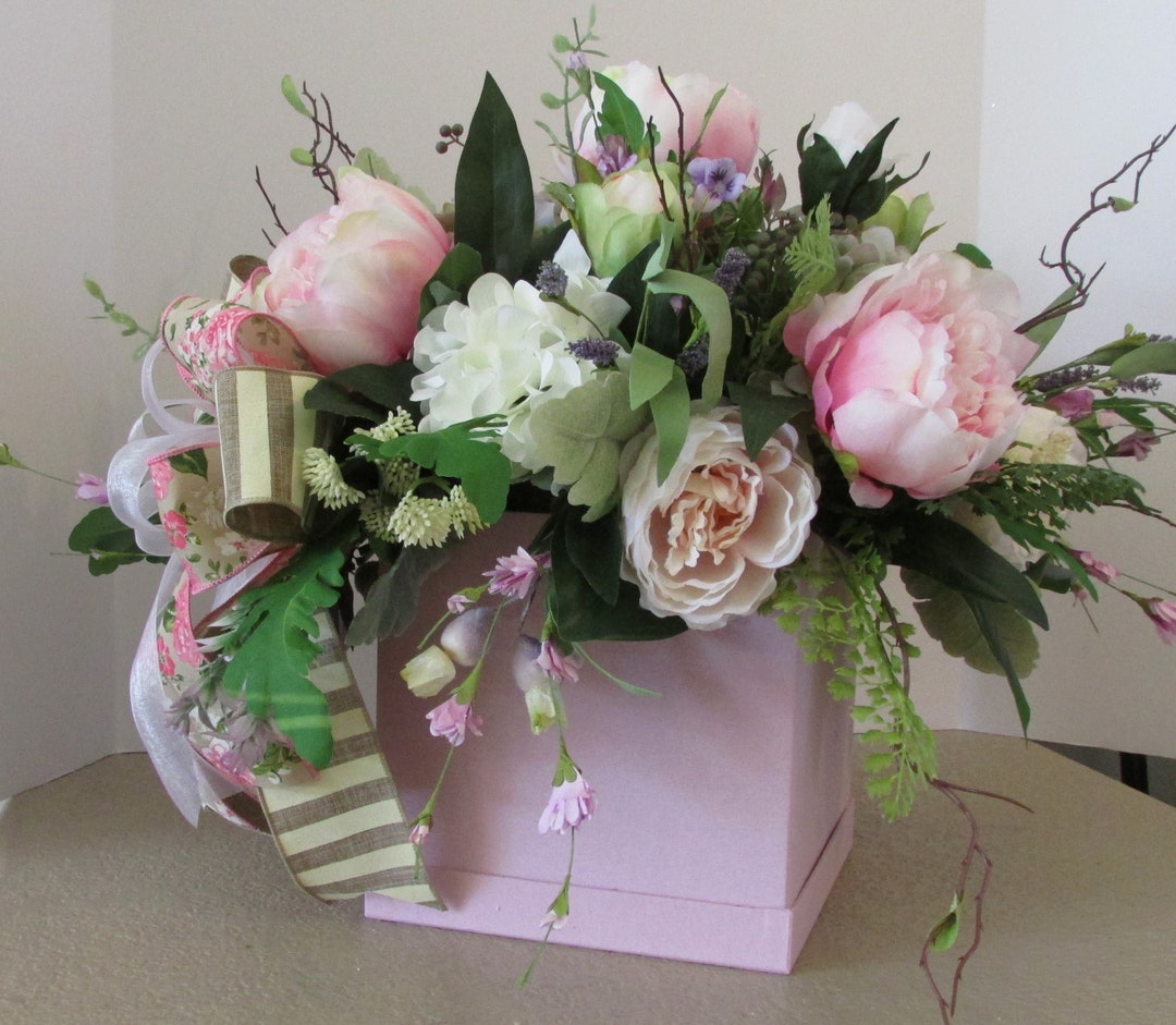 Silk Flower Arrangement, Spring Floral Arrangement, Mother's Day Gift ...