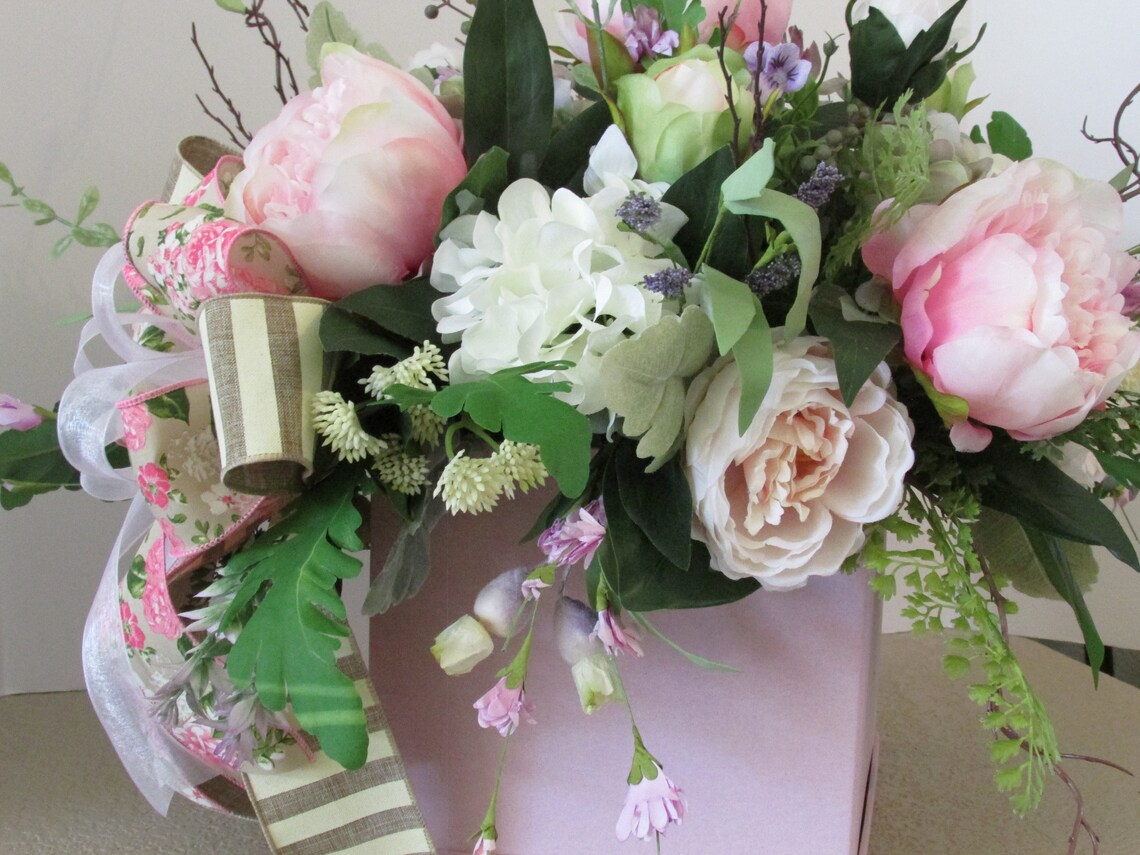 Silk Flower Arrangement Spring Floral Arrangement - Etsy