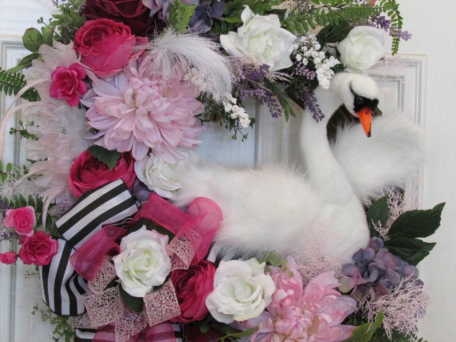 Swan Decor Wreath Swan Wreath Swan Home Decor Little Girl | Etsy