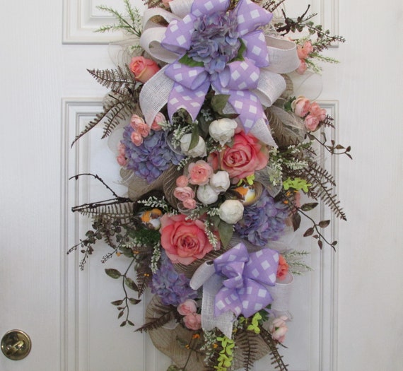 Spring Floral Swag Spring Home Decor Swag Mother's Day | Etsy