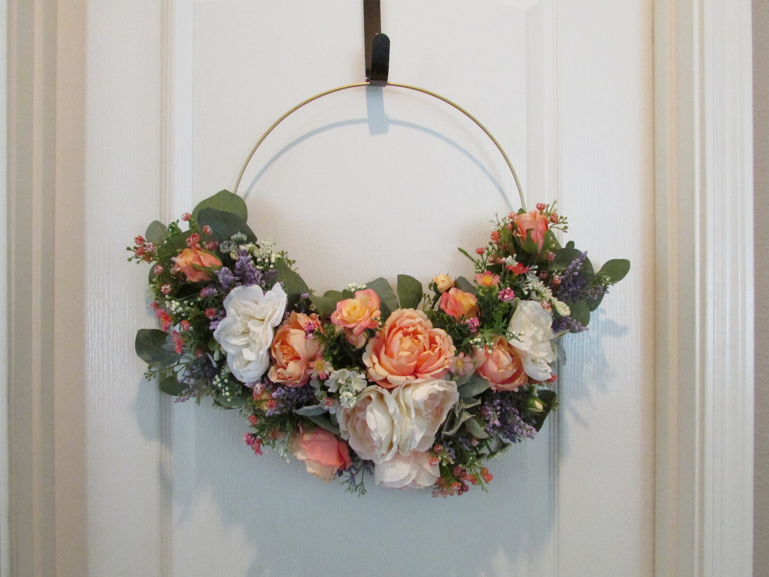 Spring Hoop Wreath, Summer Hoop Wreath, Home Decor Wreath, Front Door ...