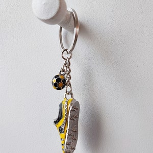 Football Shoe Keyring, Yellow Black Football Shoe, Soccer Shoe Key Ring ...