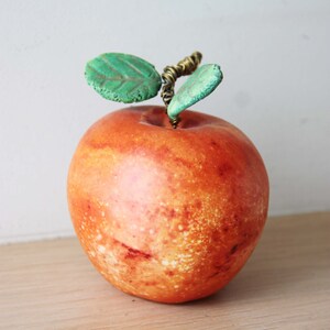 Ceramic Apple Sculpture, Life Size Ceramic Apple, Orange Ceramic Apple ...