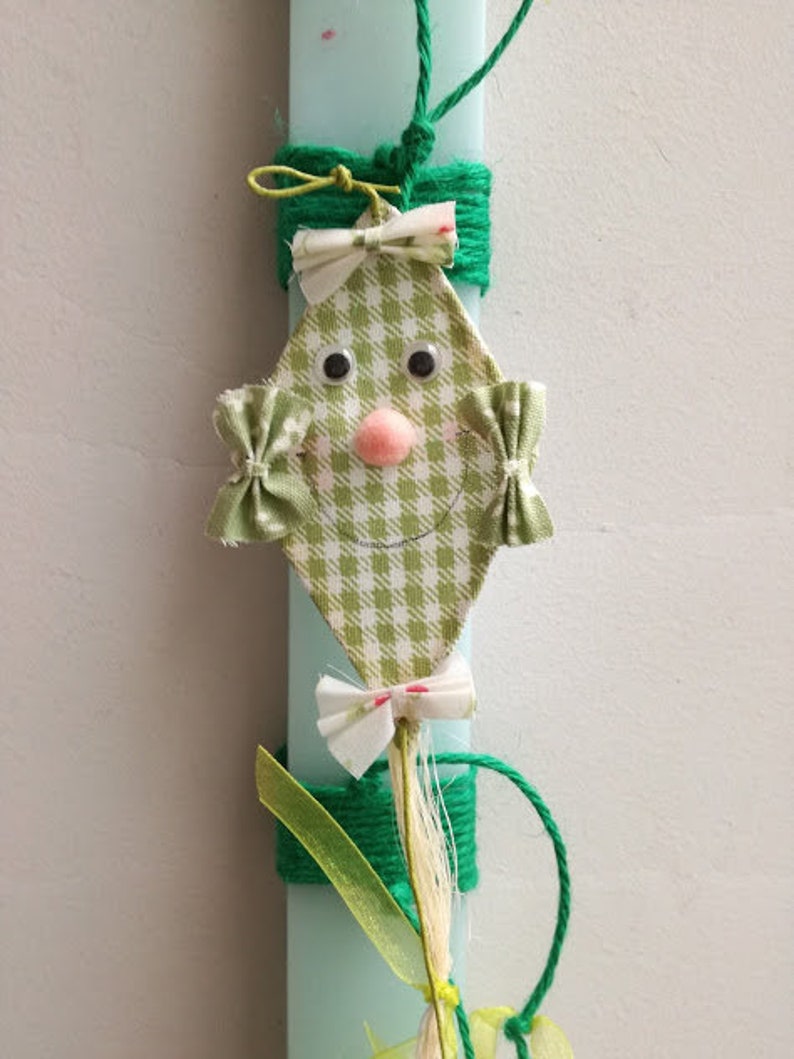 Kite Easter Candle Green Kite Ornament on Sky Blue Easter - Etsy