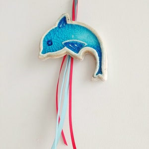 Blue Dolphin Wall Hanging, Ceramic Blue Dolphin for the Wall, Rustic ...