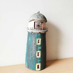 Ceramic Lighthouse Sculpture, Stoneware Lighthouse Wall Hanging in ...