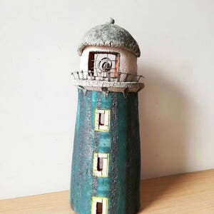 Ceramic Lighthouse Sculpture, Stoneware Lighthouse Wall Hanging in ...