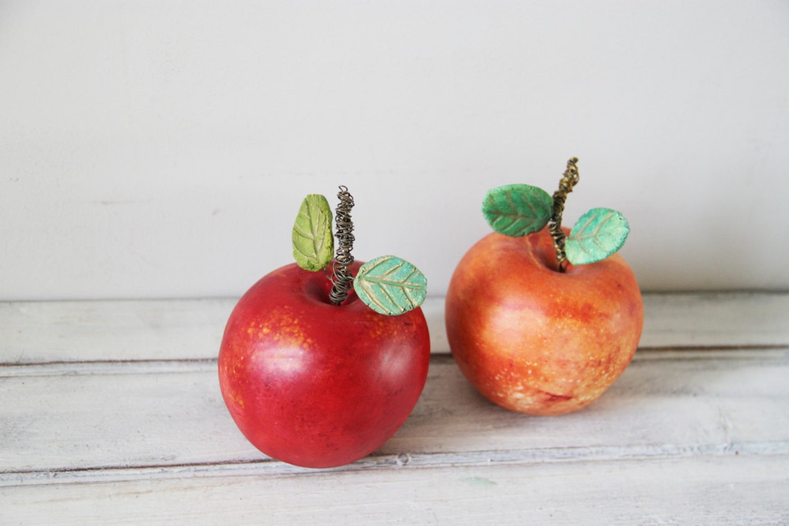 Red Apple Sculpture Life Size Ceramic Apple Red Ceramic - Etsy