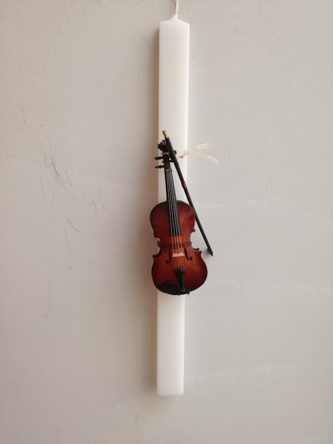 Violin Easter Candle White Greek Easter Candle With Vintage | Etsy