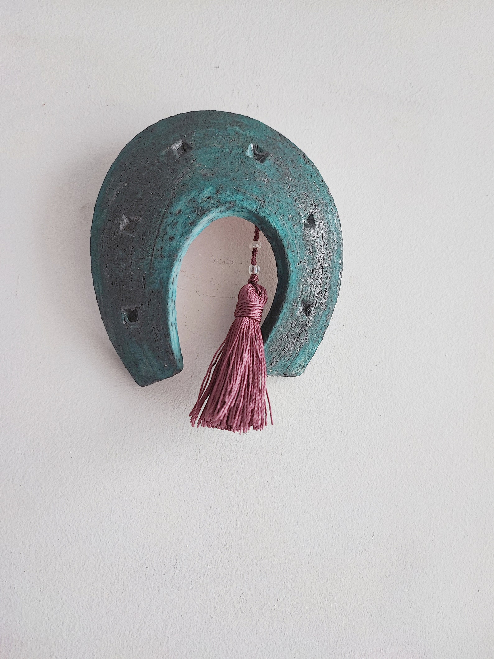 Blue Ceramic Horseshoe Life Size Horseshoe in Dark Tuquoise - Etsy