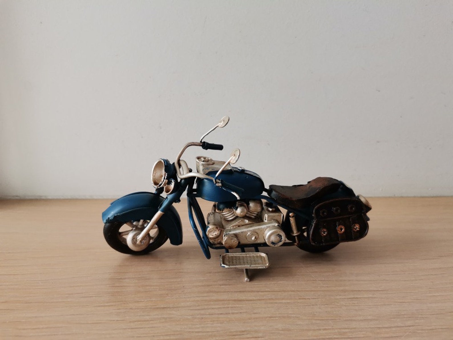 Retro Blue Bike, Retro Collectible, Retro Style Miniature Motorbike ...