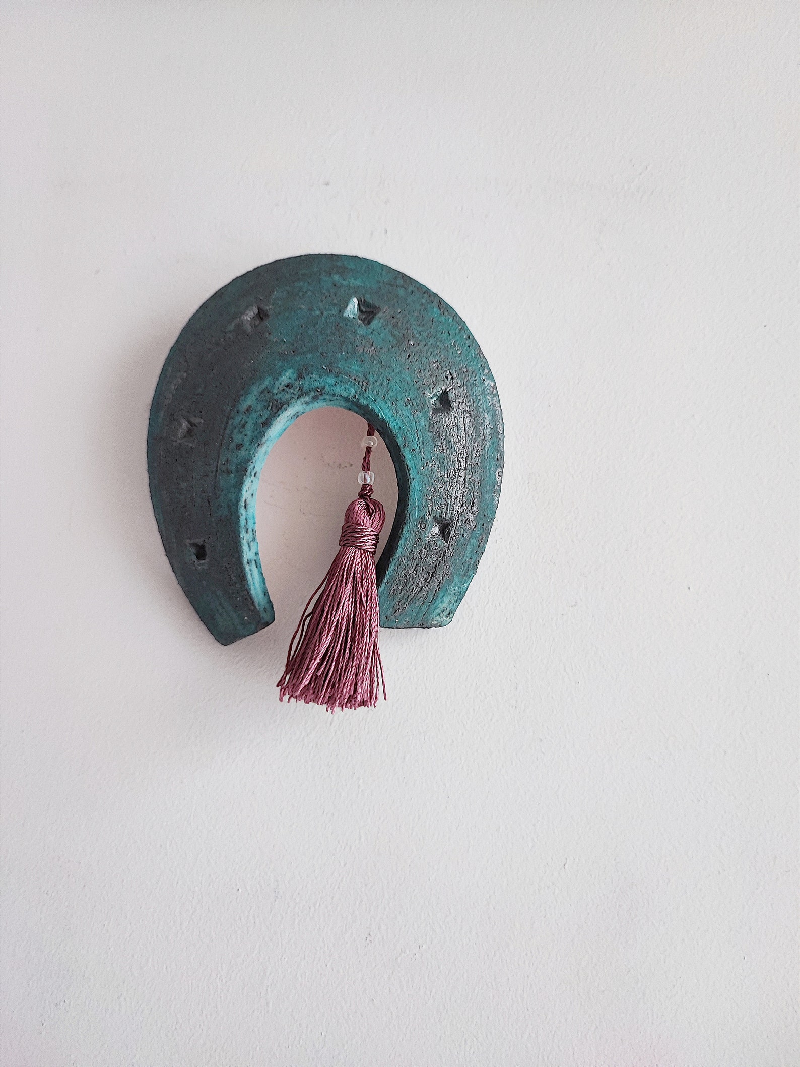 Blue Ceramic Horseshoe Life Size Horseshoe in Dark Tuquoise - Etsy