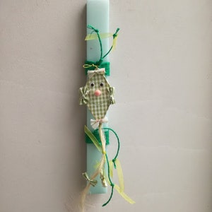 Kite Easter Candle, Green Kite Ornament on Sky Blue, Easter Candle With ...