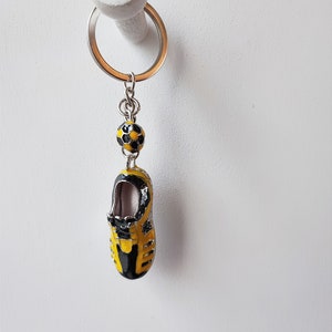 Football Shoe Keyring, Yellow Black Football Shoe, Soccer Shoe Key Ring ...