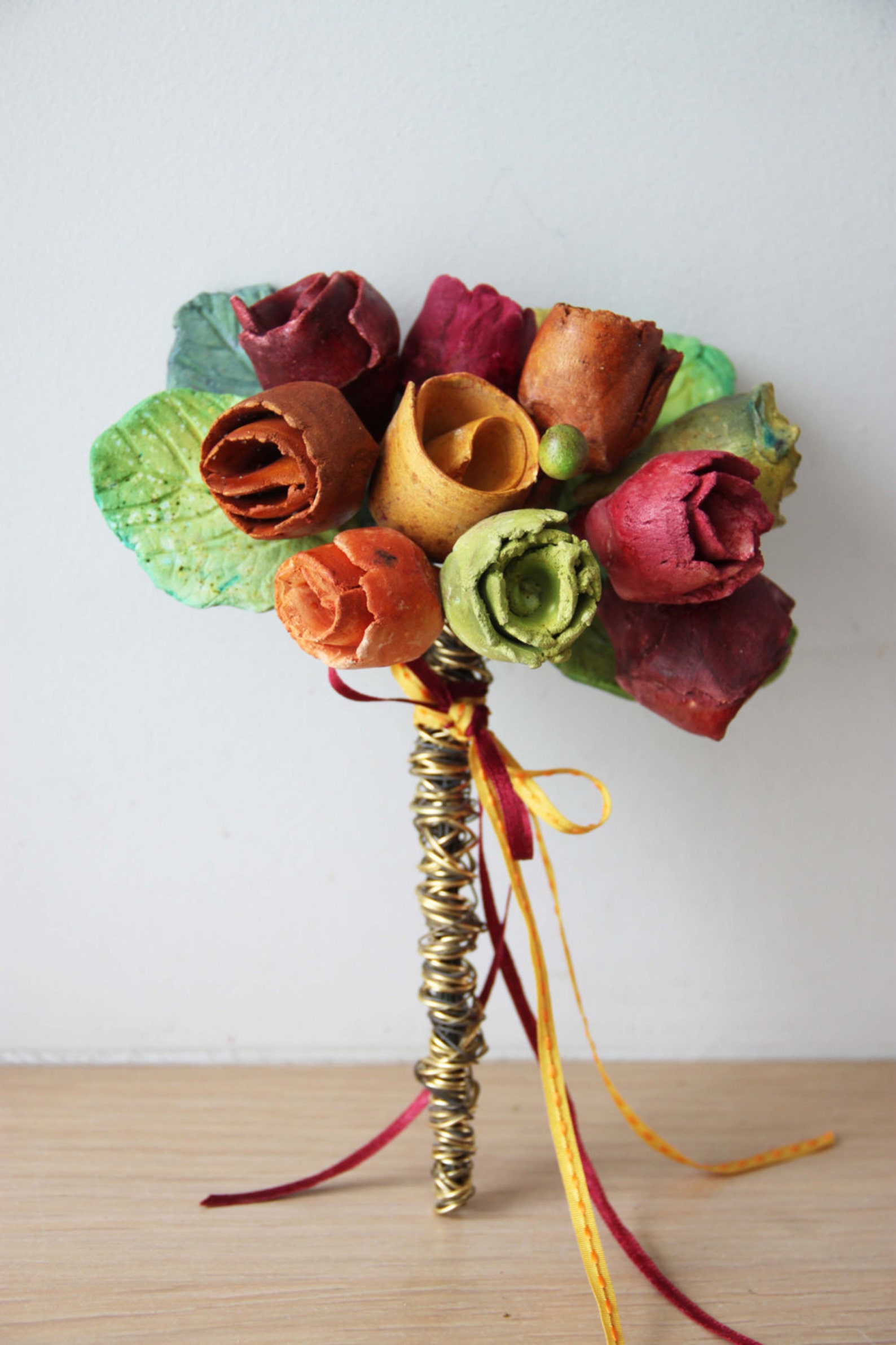 Ceramic rose bouquet multi-coloured ceramic roses with | Etsy