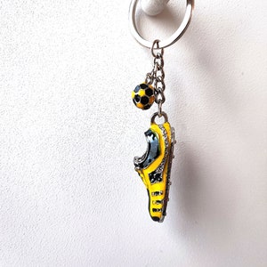 Football Shoe Keyring, Yellow Black Football Shoe, Soccer Shoe Key Ring ...