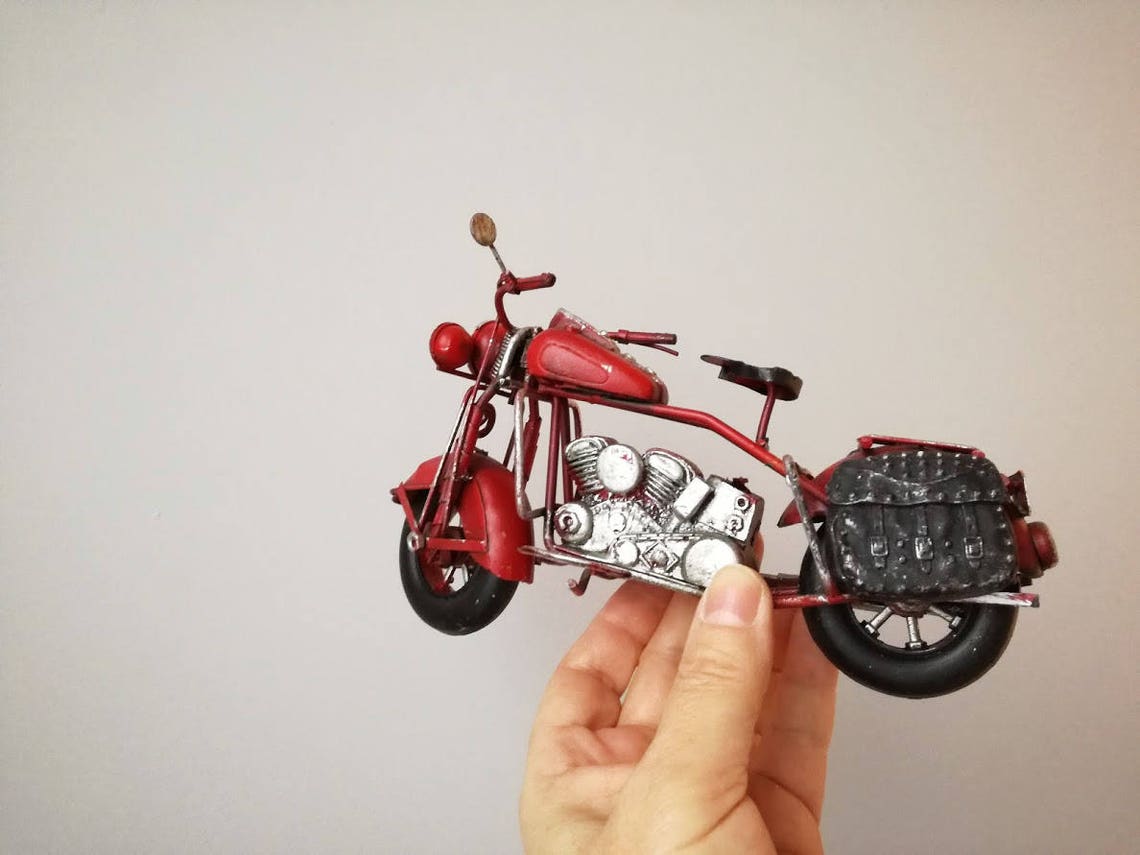 Red Motorcycle Miniature Retro Collectible Miniature of Red | Etsy