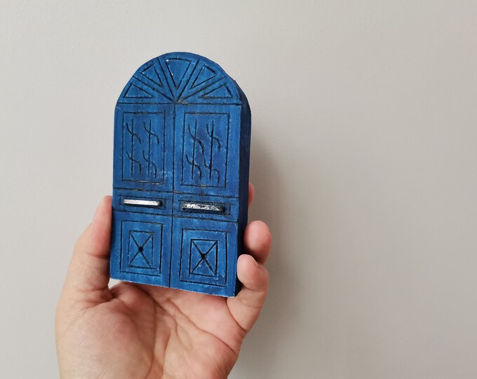 Blue Front Door Sculpture Dark Blue Greek Gate Domed - Etsy