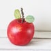 Red Apple Sculpture, Life Size Ceramic Apple, Red Ceramic Apple With ...