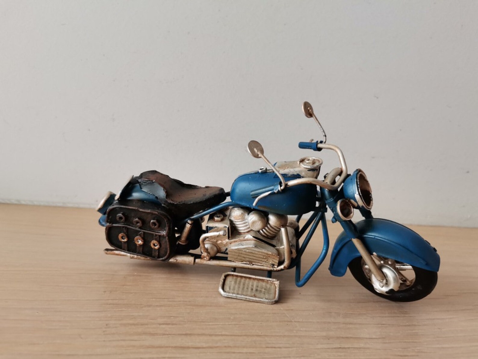 Retro Blue Bike, Retro Collectible, Retro Style Miniature Motorbike ...