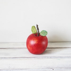 Red Apple Sculpture, Life Size Ceramic Apple, Red Ceramic Apple With ...