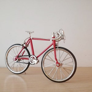 Red Racing Bike Miniature, Vintage Collectible Toy, Red Bicycle ...