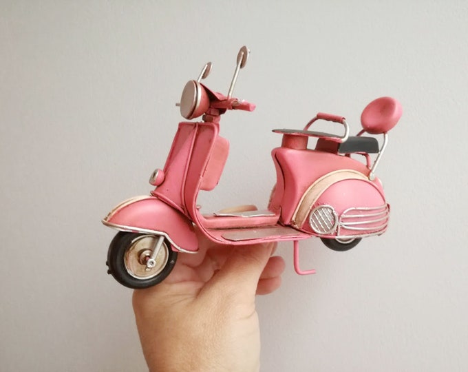 Pink Scooter Miniature, Vintage, Collectible, Pink Retro Scooter, Tin ...