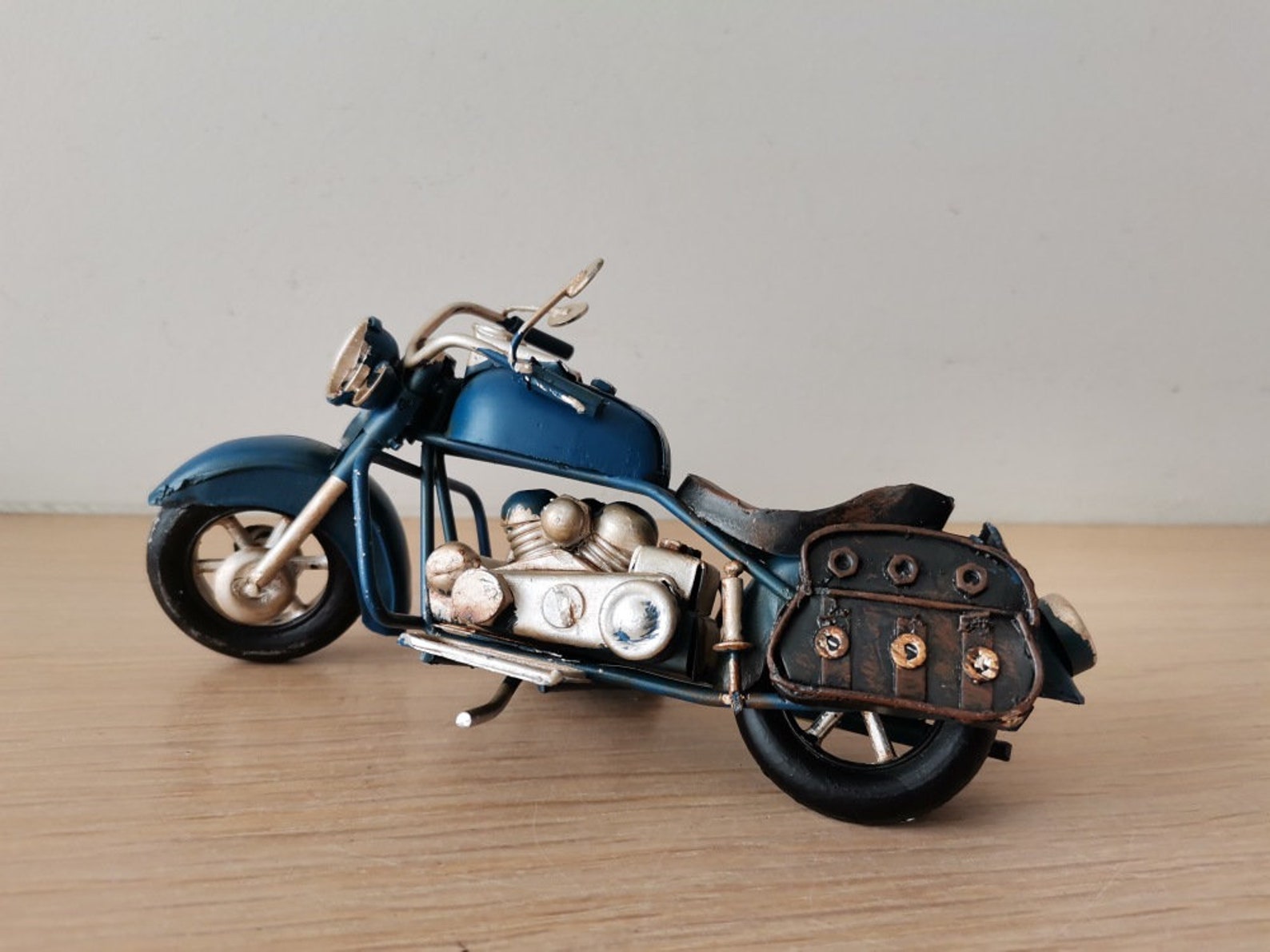 Retro Blue Bike, Retro Collectible, Retro Style Miniature Motorbike ...