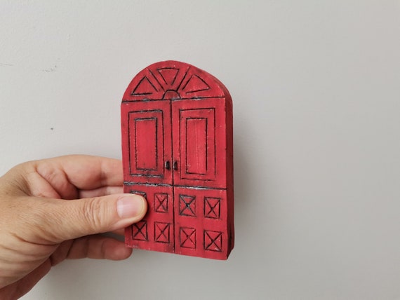 Red Front Door Sculpture Domed Stoneware Greek House Gate - Etsy