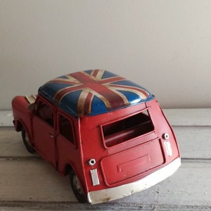Red Mini Car Miniature With British Flag, Vintage, Collectible ...