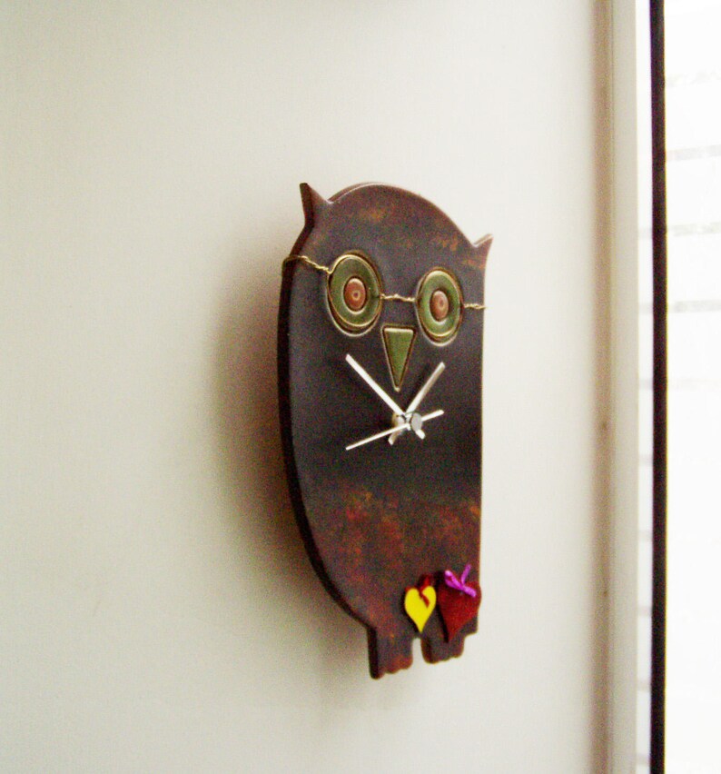 Black Owl Clock Ceramic Wall Clock of Owl With Black Head and - Etsy