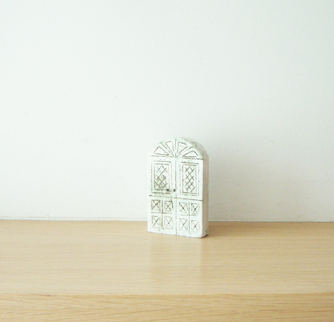 Ceramic Front Door Sculpture, White Greek Gate, Domed, Stoneware Greek ...