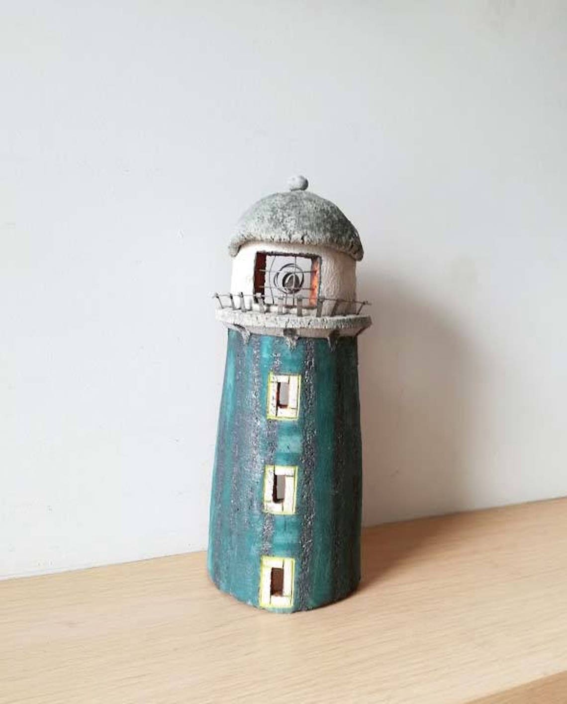 Ceramic Lighthouse Sculpture Stoneware Lighthouse Wall | Etsy
