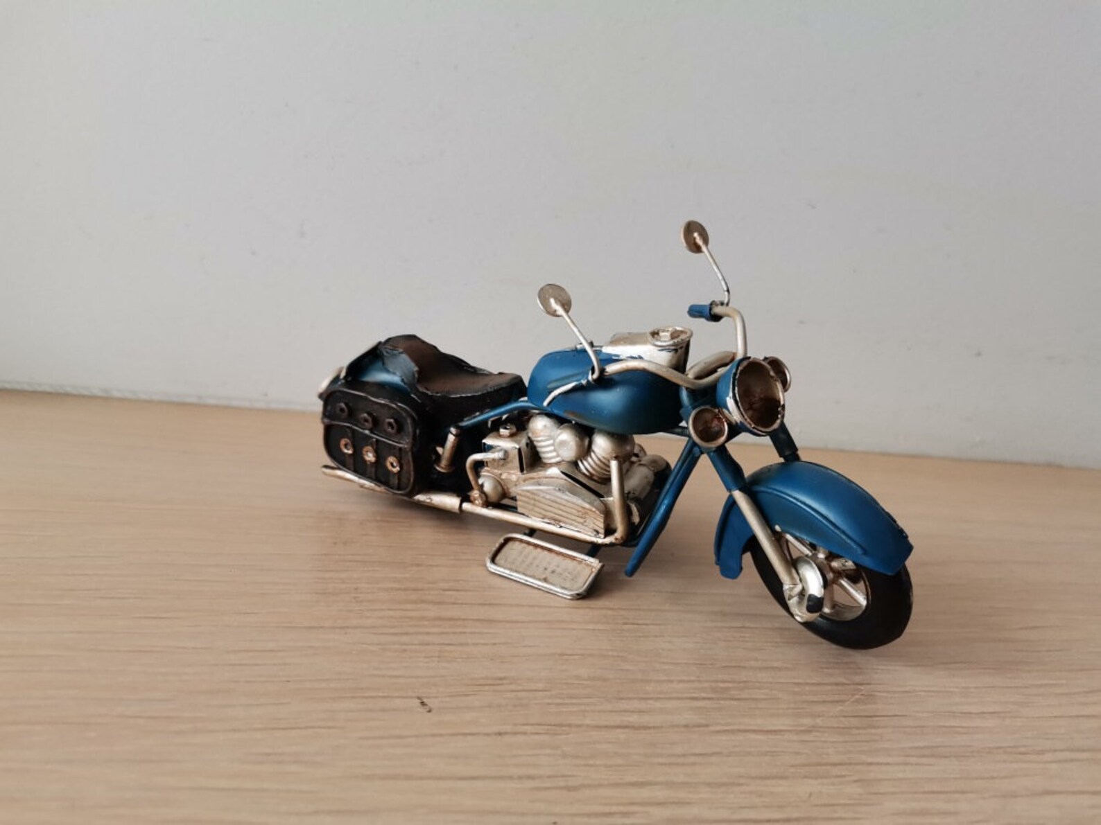 Retro Blue Bike, Retro Collectible, Retro Style Miniature Motorbike ...