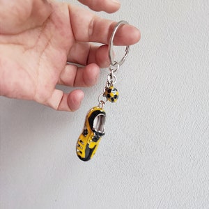 Football Shoe Keyring, Yellow Black Football Shoe, Soccer Shoe Key Ring ...