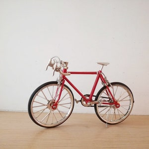 Red Racing Bike Miniature, Vintage Collectible Toy, Red Bicycle ...