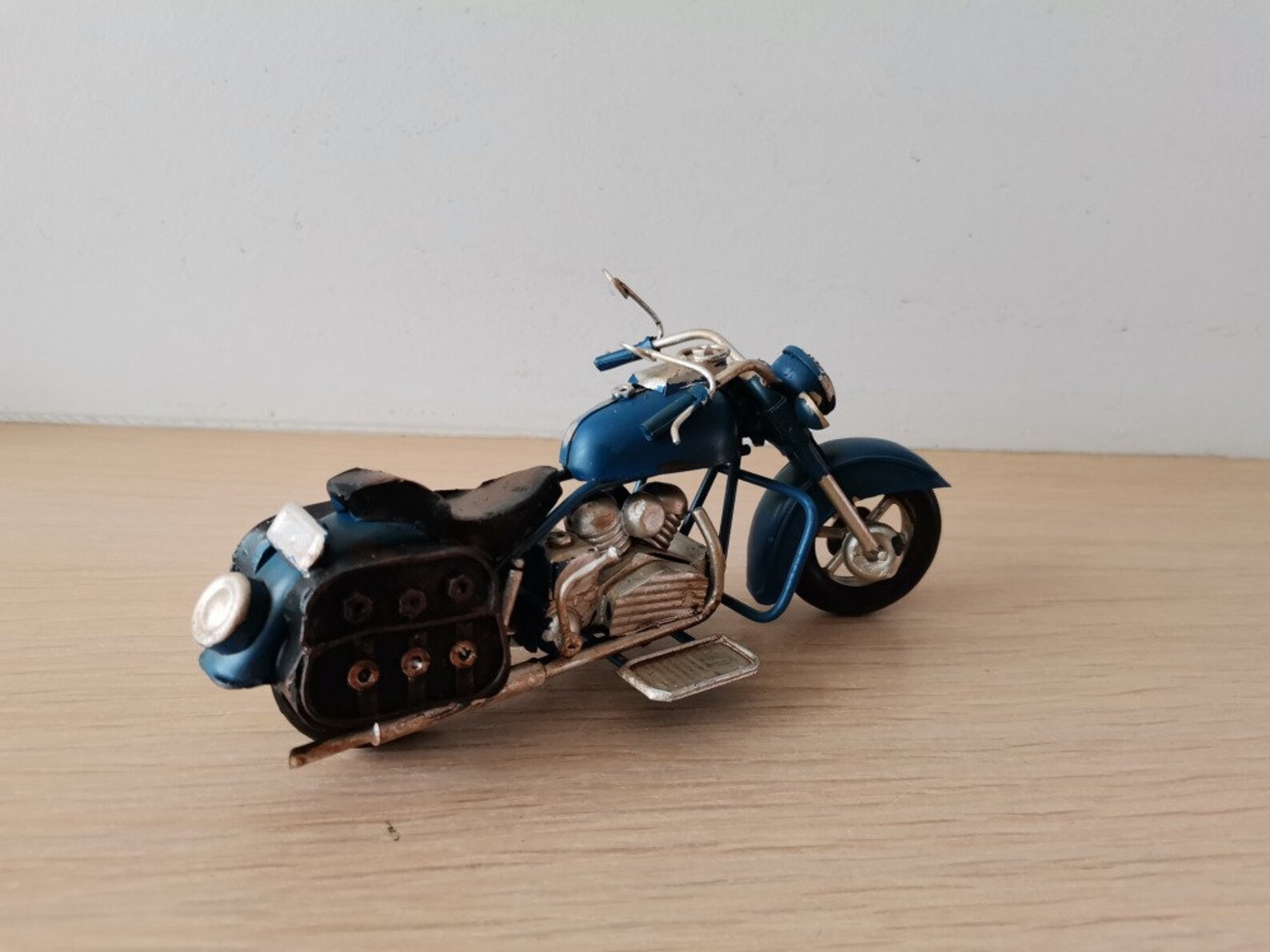 Retro Blue Bike, Retro Collectible, Retro Style Miniature Motorbike ...