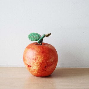 Ceramic Apple Sculpture, Life Size Ceramic Apple, Orange Ceramic Apple ...