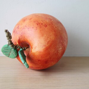 Ceramic Apple Sculpture, Life Size Ceramic Apple, Orange Ceramic Apple ...