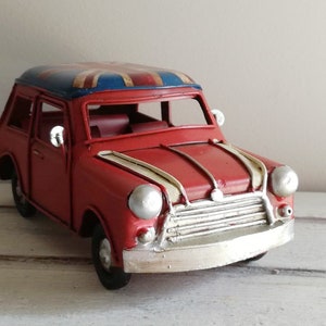 Red Mini Car Miniature With British Flag, Vintage, Collectible ...