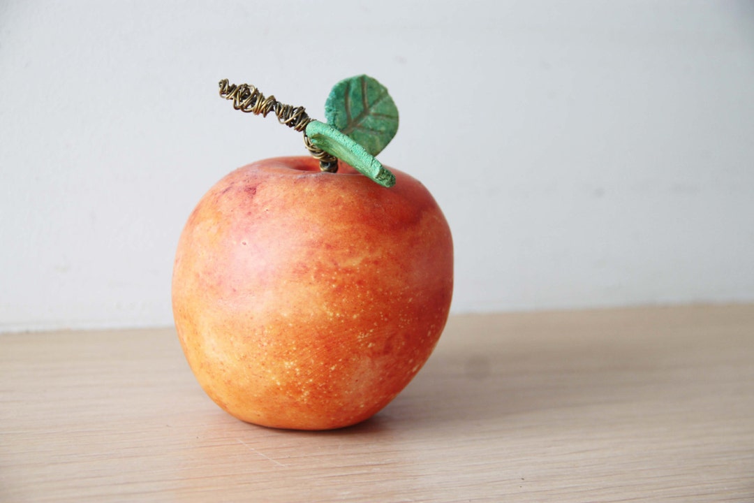Ceramic Apple Sculpture, Life Size Ceramic Apple, Orange Ceramic Apple ...