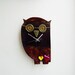 Black Owl Clock, Ceramic Wall Clock of Owl With Black Head and Dark ...