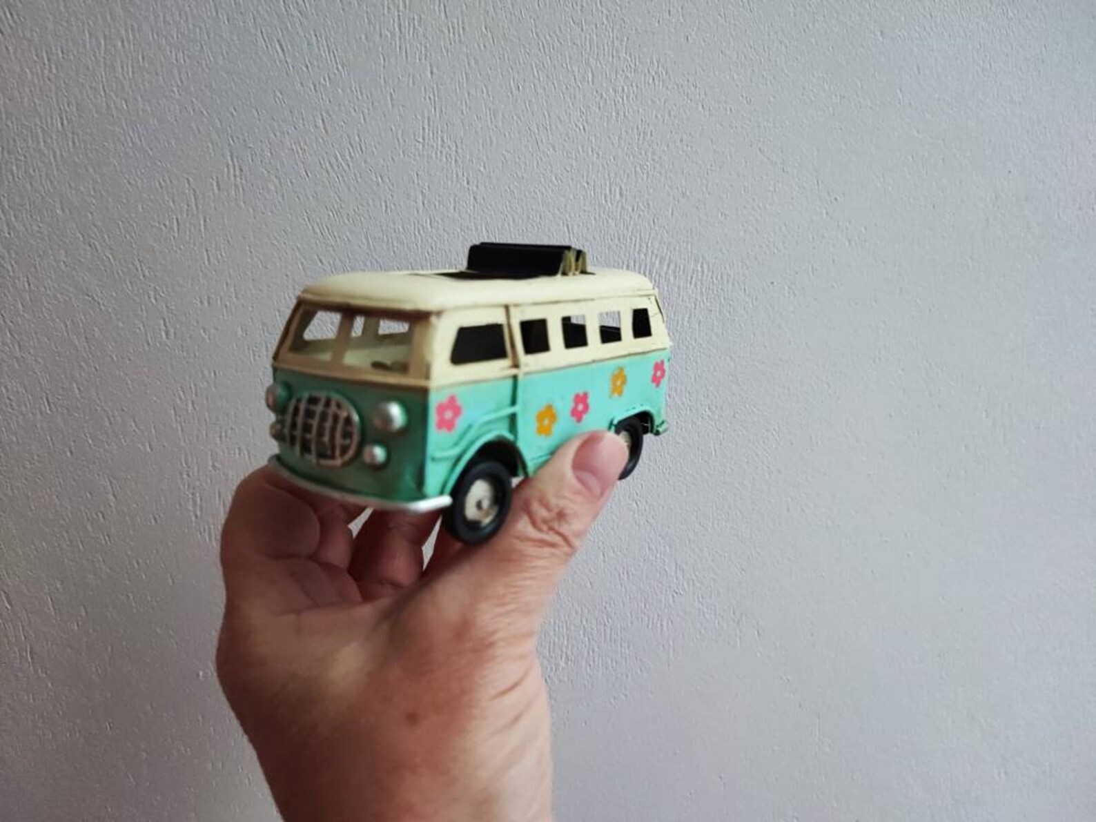 Blue Hippie Van Tiny Cream and Turquoise Vintage Hippie Van - Etsy