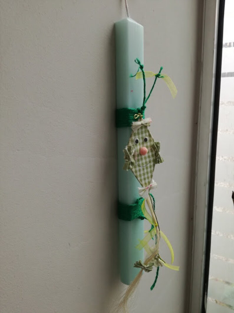 Kite Easter Candle Green Kite Ornament on Sky Blue Easter - Etsy
