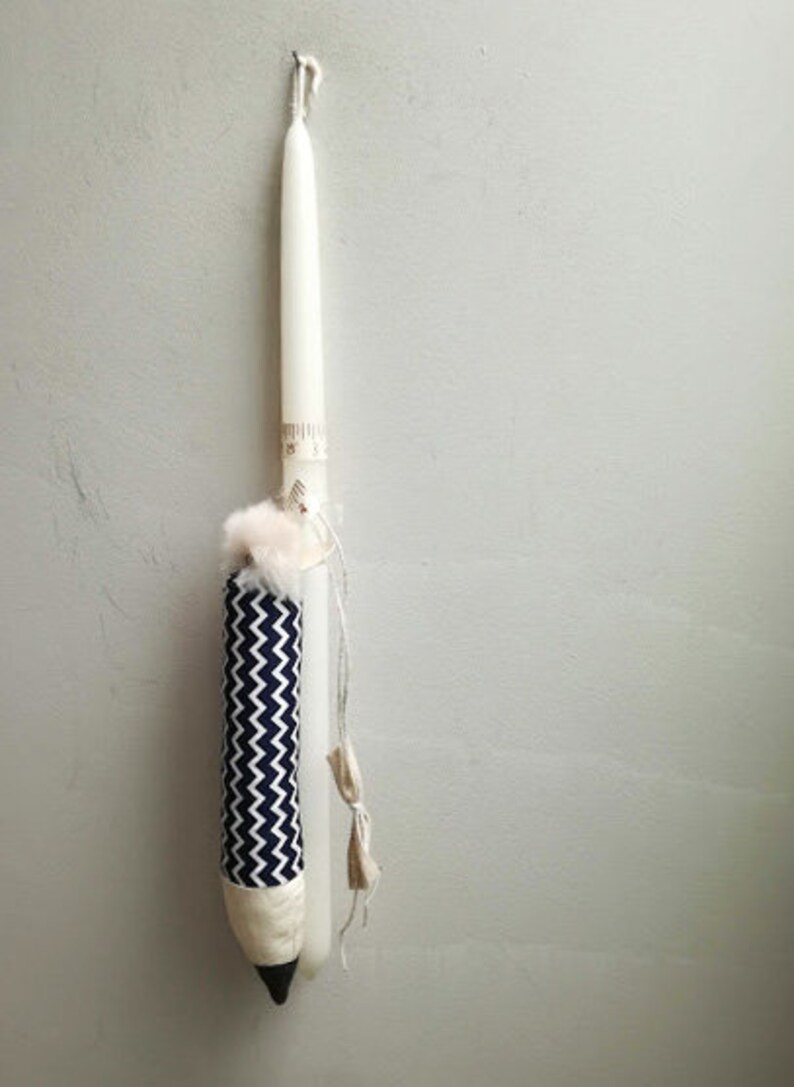 Greek Easter Candle With Pencil Plush White Easter Candle for - Etsy