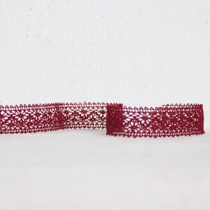 Berry Red Lace, Burgundy Red Lace Ribbon, Craft and Sewing Cotton Trim ...