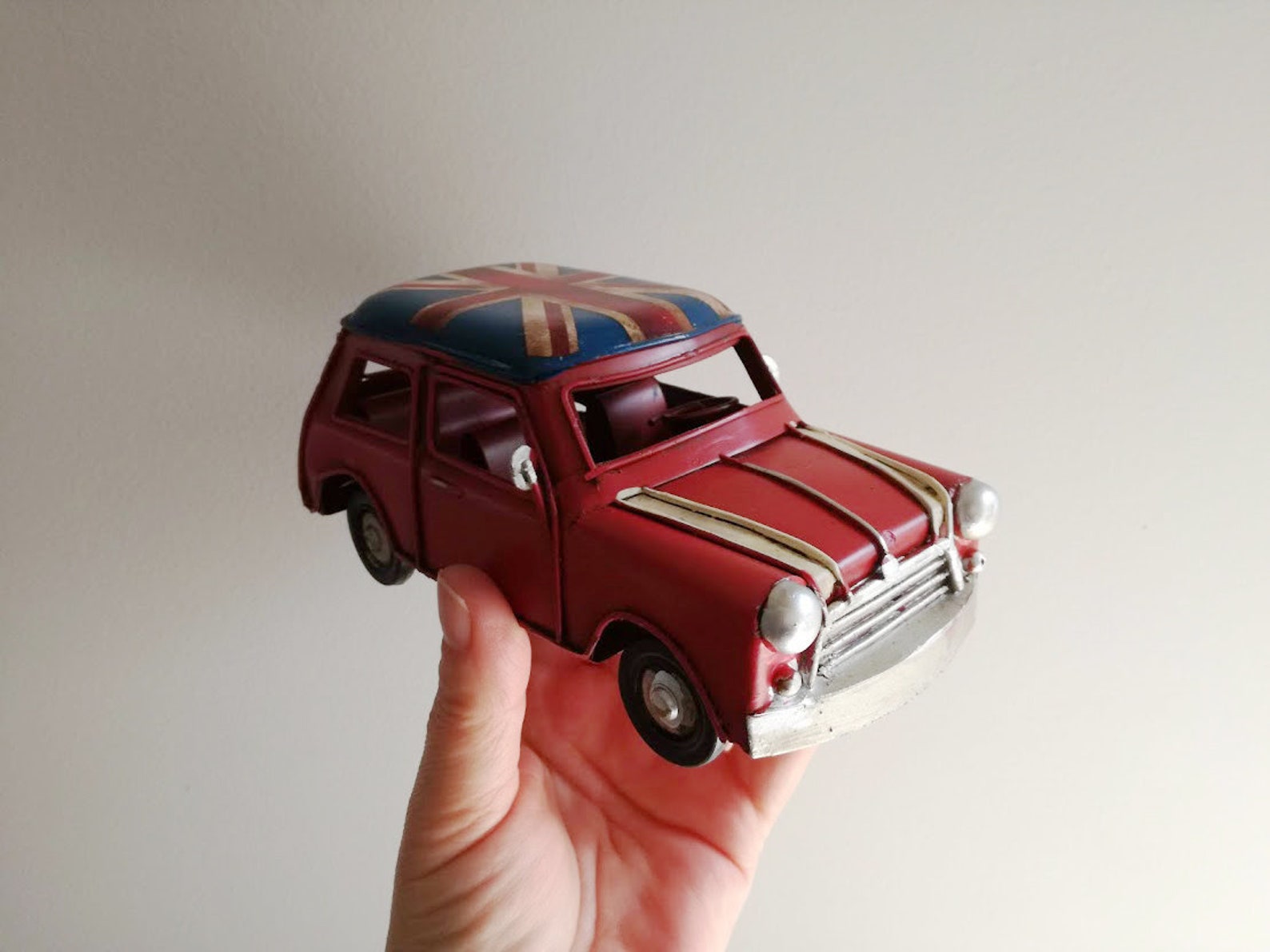 Red Mini Car Miniature With British Flag Vintage Collectible - Etsy