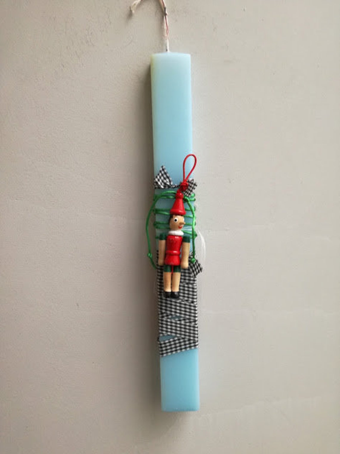 Pinocchio Easter candle Pinocchio wooden puppet blue Easter | Etsy